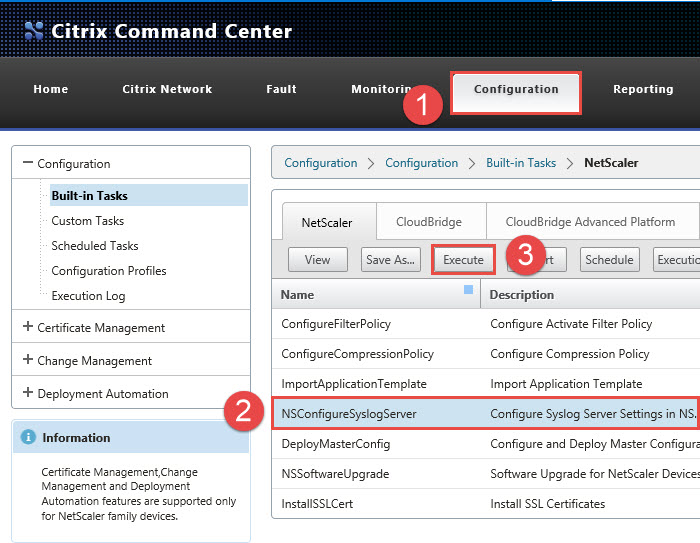 Citrix Command Center Netscaler Syslog 