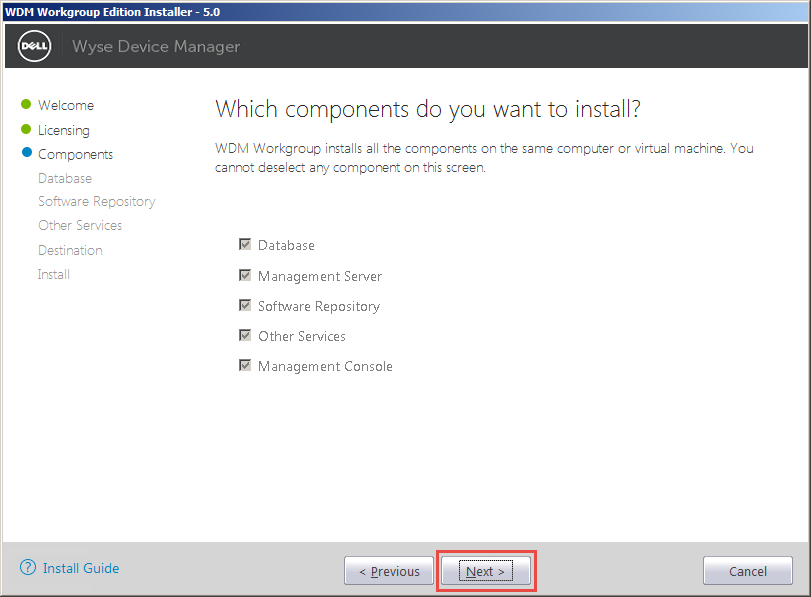 Wyse Device Manager 5.0 (WDM) Workgroup Installation