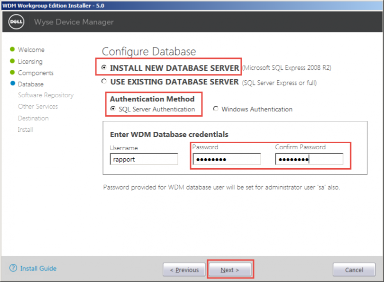 Wyse Device Manager 5.0 (WDM) Workgroup Installation