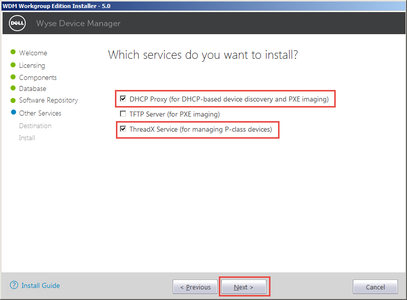 Wyse Device Manager 5.0 (WDM) Workgroup Installation