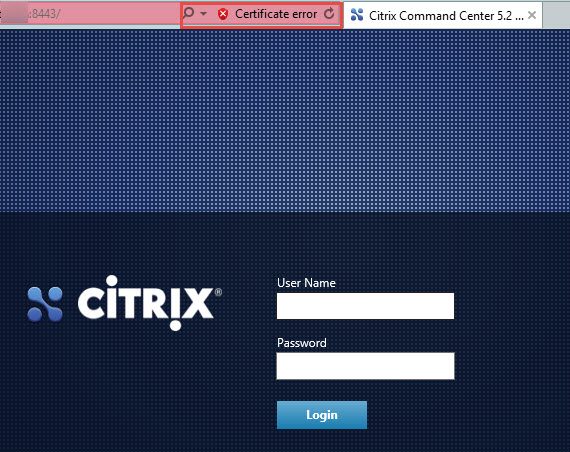 Citrix Command Center - Digital Certificate