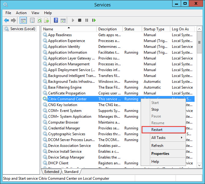 Citrix Command Center - Digital Certificate