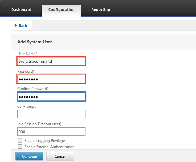 Citrix Command Center - Add NetScaler User