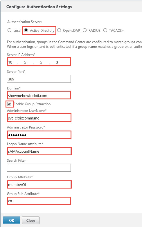 Citrix Command Center - LDAP Authentication Citrix Command Center - LDAP Authentication