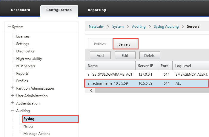 Citrix Command Center - NetScaler Syslog