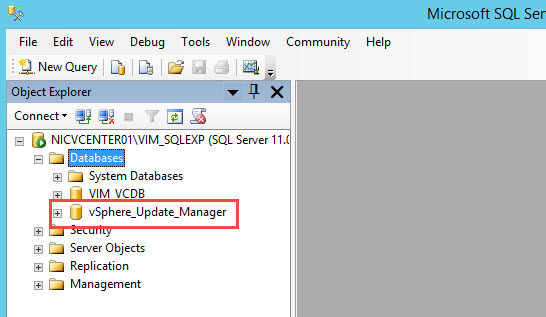 VMware vSphere 6 Update Manager Database